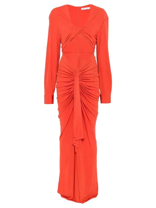 Christopher Esber Vivenda Drape Maxi Dress - Orange
