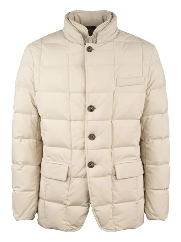FAY Short Double Front Down Jacket - Beige