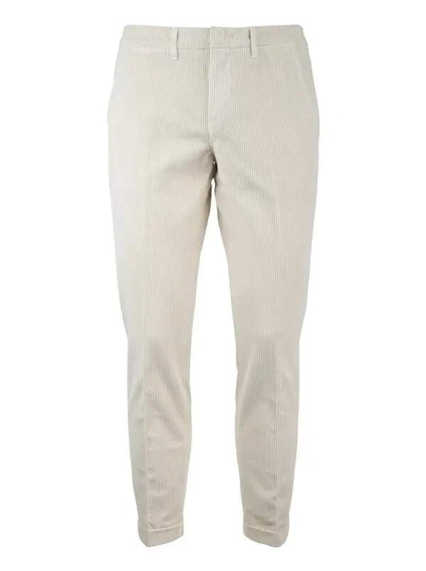 FAY Velvet Slim Pants - Beige