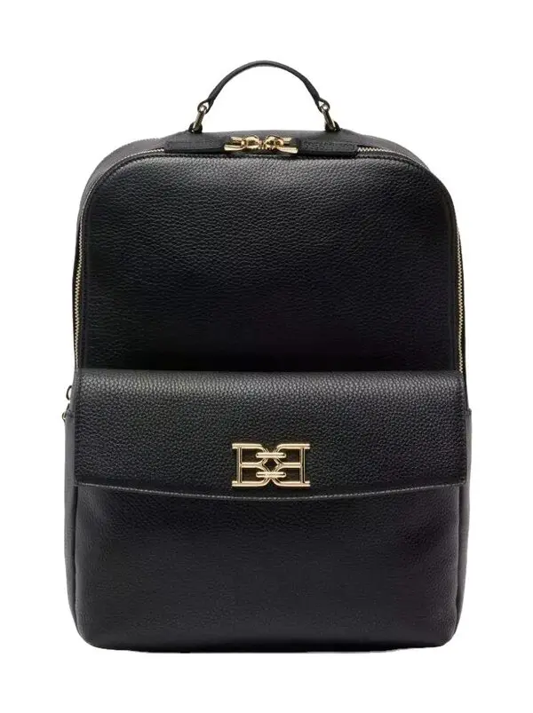 Bally Grained Leather Logo-plaque Backpack - Black