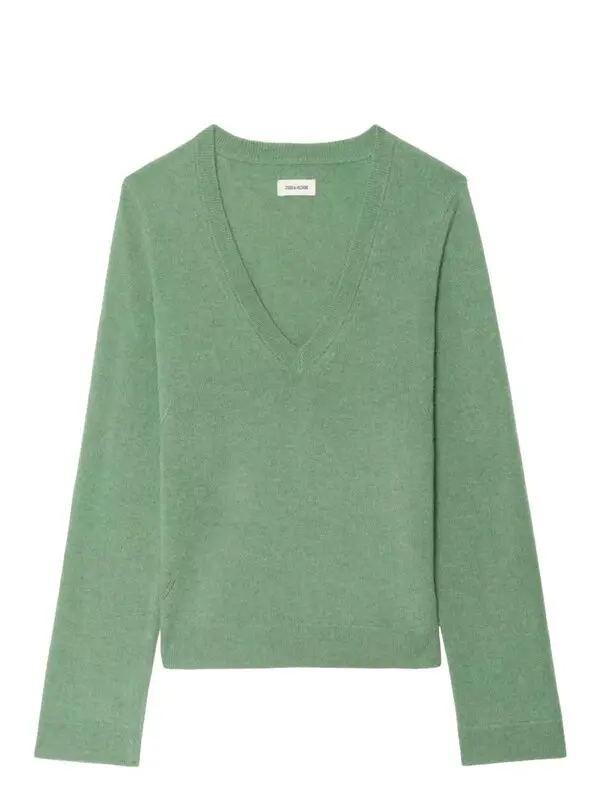 Zadig&Voltaire V-neck Sweater With Patch Details - Green
