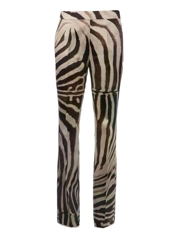 Giambattista Valli Zebra Print Flared Trousers - Brown