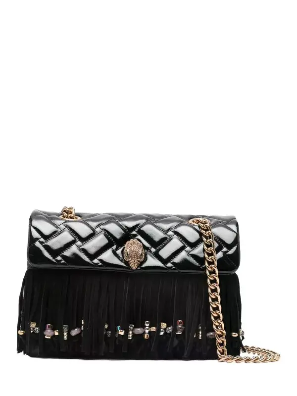 Kurt Geiger Quilted Fringed Shoulder Bag - Black