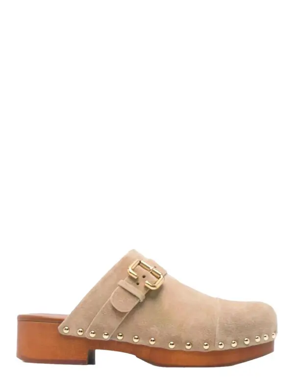 Chloé Jeannette Studded Mules - Neutrals