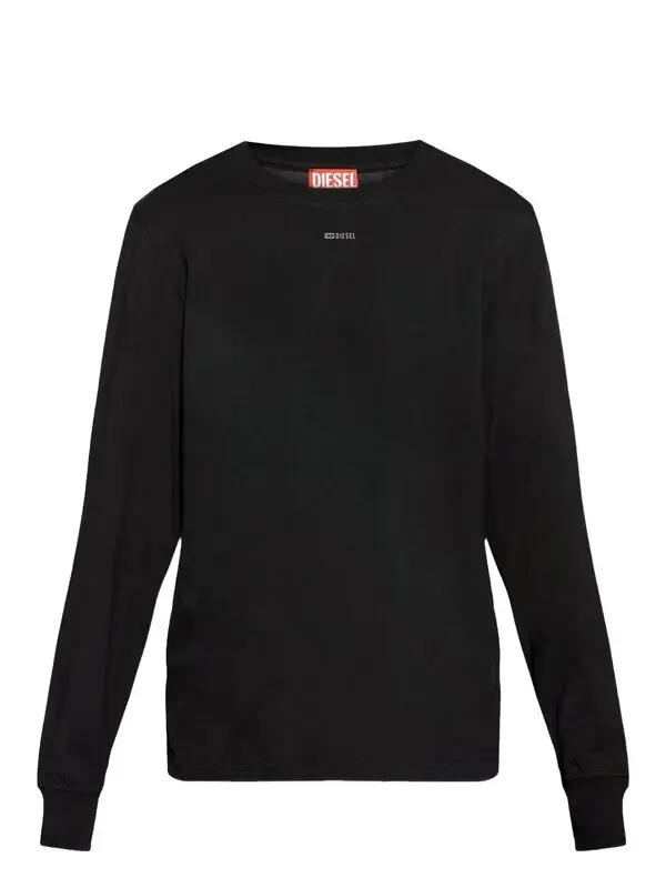 DIESEL® T-adjust-ls-v1 Logo Long-sleeve T-shirt - Black