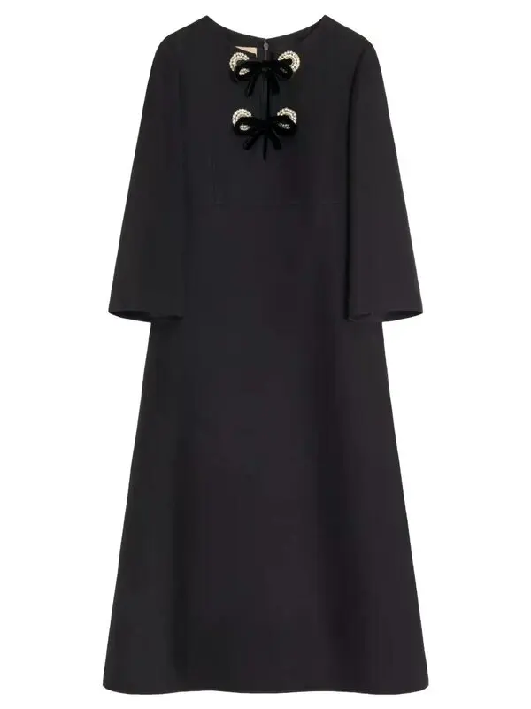 Valentino Garavani Midi Crepe Couture Dress - Black