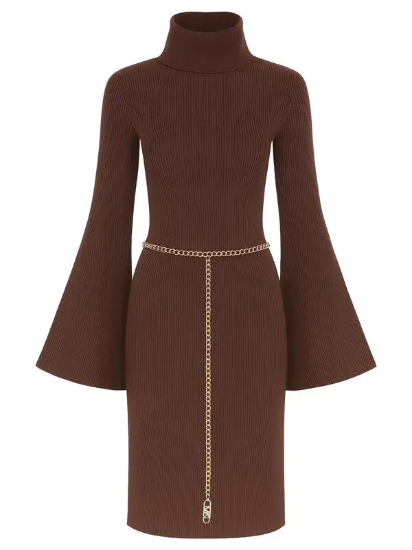 Michael Kors Knitted Mini Dress - Brown