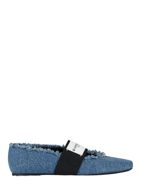 Givenchy Sliced Square Denim Ballerinas - Denim Blue