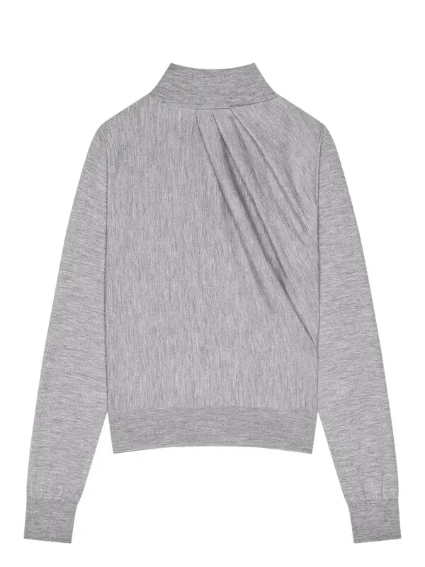Givenchy Draped Merino Wool Sweater - Light Grey