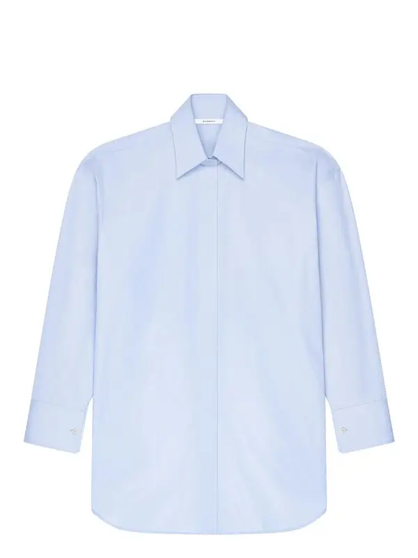 Givenchy Asymmetric Poplin Shirt - Baby Blue