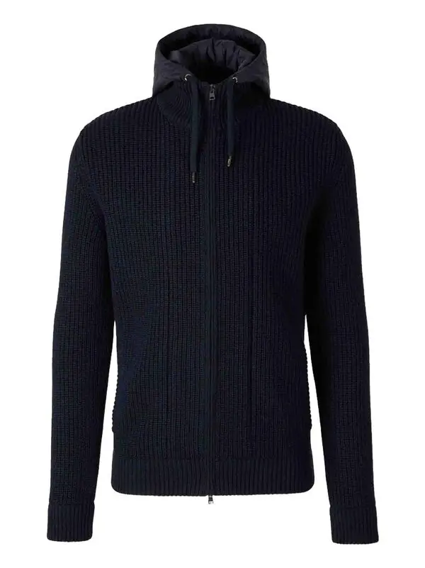 Herno Zip Knit Cardigan - Navy Blue