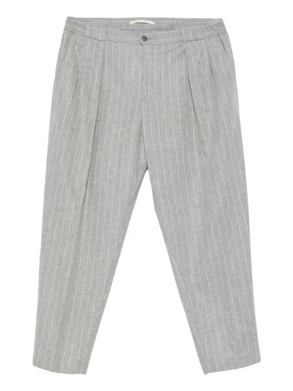BRIGLIA 1949 Pinstripe Pleated Trousers - Grey