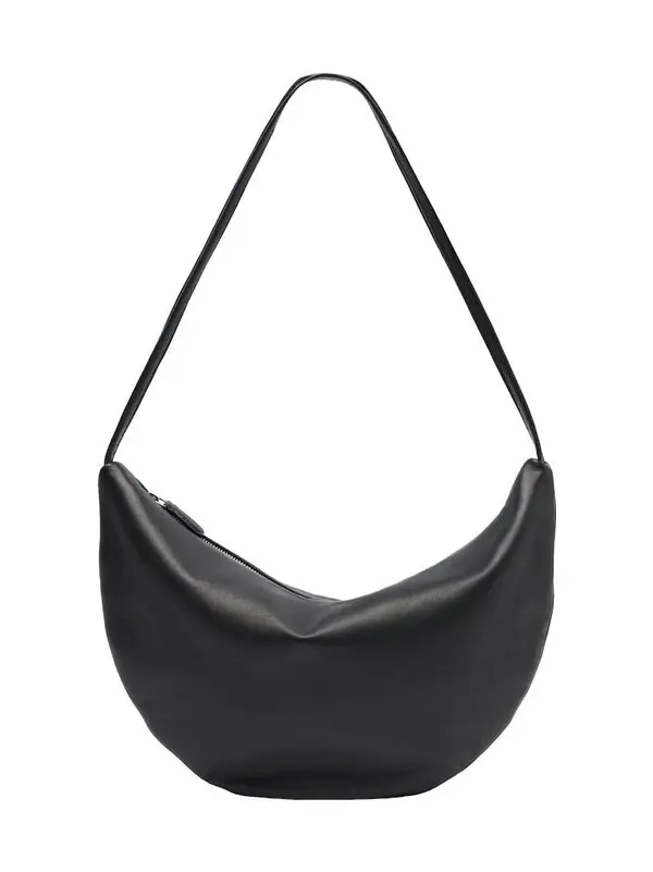 THE ROW Izzy Leather Shoulder Bag - Black