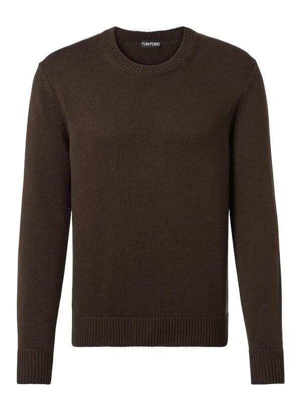 TOM FORD Cotton And Silk Sweater - Brown