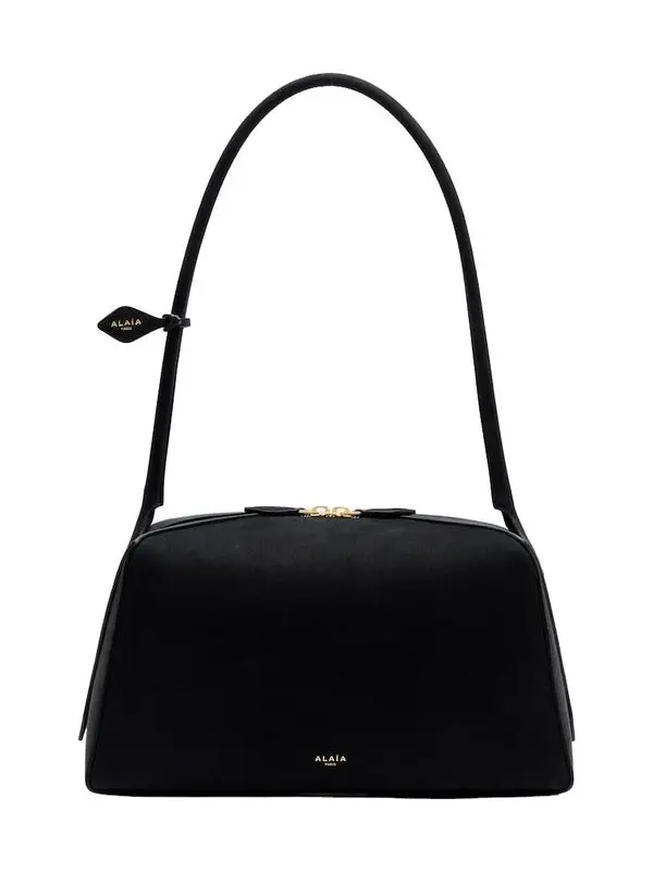Alaïa Le Bouledogue Medium Suede Shoulder Bag - Black