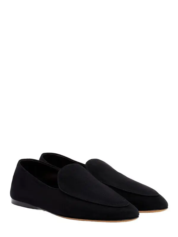 THE ROW Awar Suede Loafers - Black