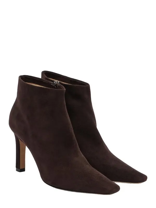 THE ROW Carla Suede Ankle Boots - Brown