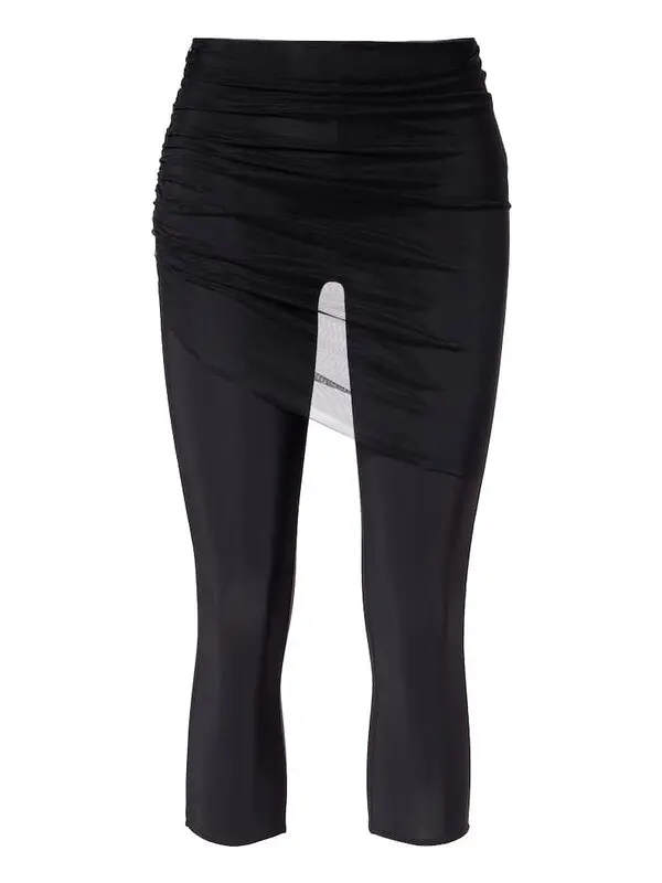 NENSI DOJAKA Cropped Tulle-trimmed Leggings - Black