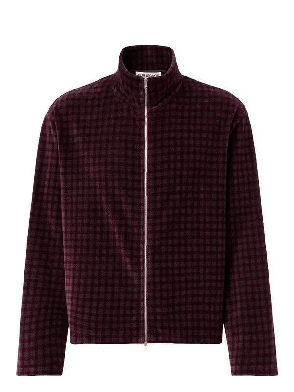 Our Legacy Shrunken Cotton-blend Velour Jacket - Burgundy