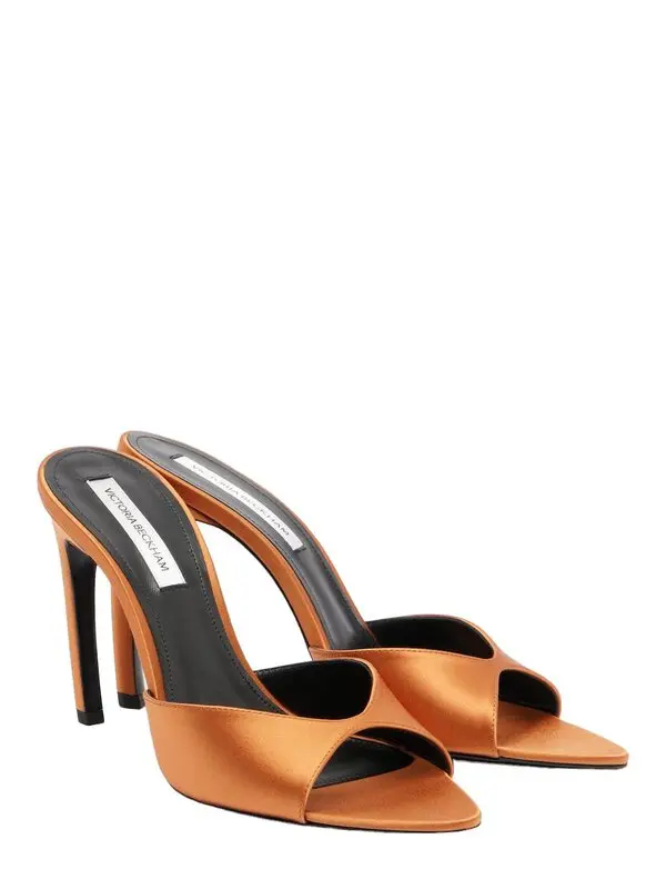 Victoria Beckham Harlow Satin Mules - Orange