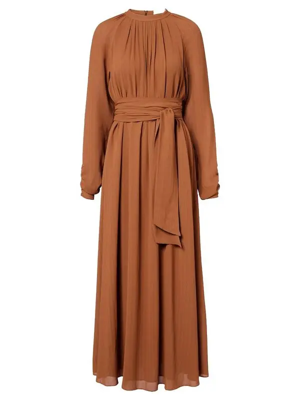 JOSEPH Pinky Belted Draped Maxi Dress - Brown