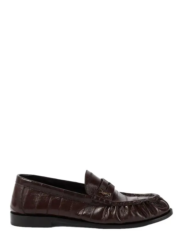 Saint Laurent Le Loafer Leather Penny Loafers - Brown