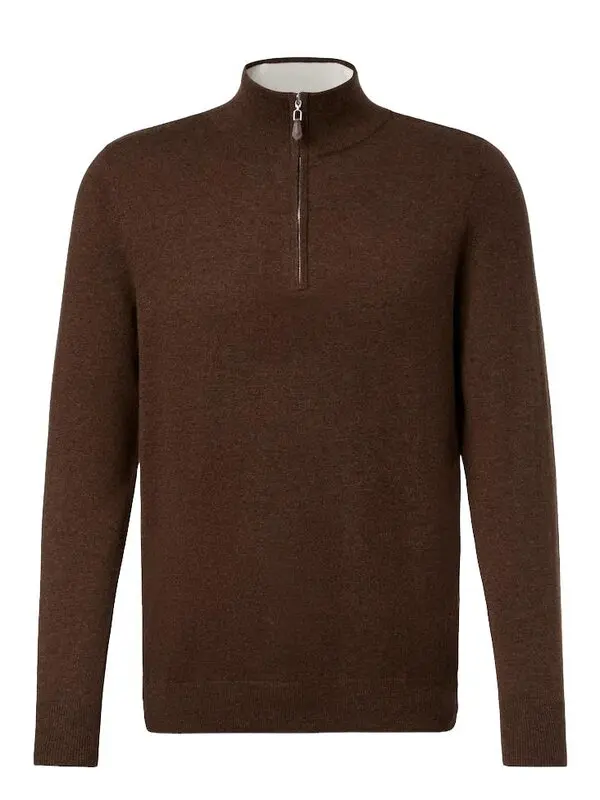 Arch4 Mr. Fenchurch Cashmere Half-zip Sweater - Brown