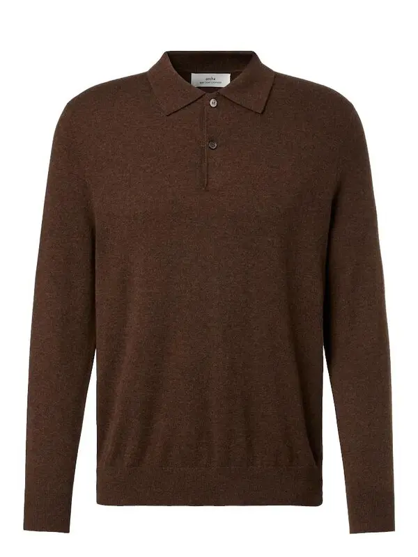 Arch4 Cashmere Polo Sweater - Brown