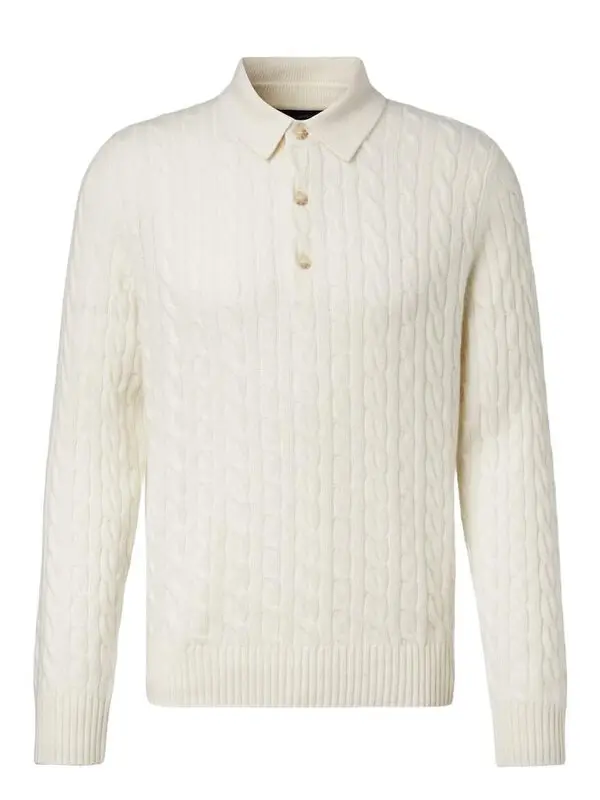 Arch4 Cable-knit Cashmere Polo Sweater - White