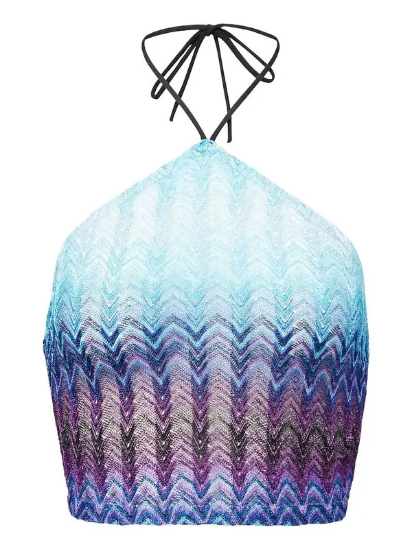 Missoni Halterneck Crop Top - Blue