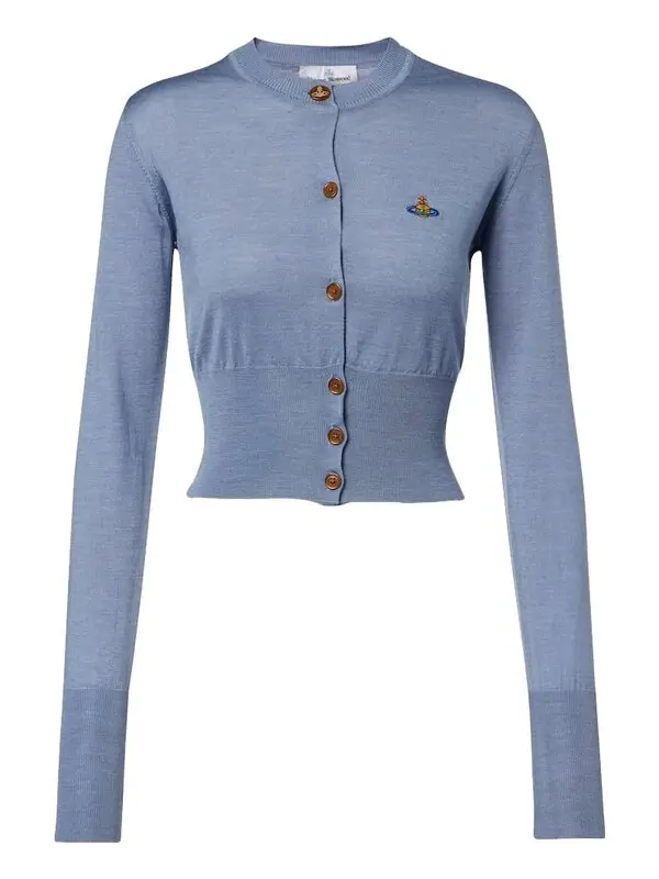 VIVIENNE WESTWOOD Bea Cropped Wool And Silk Cardigan - Blue
