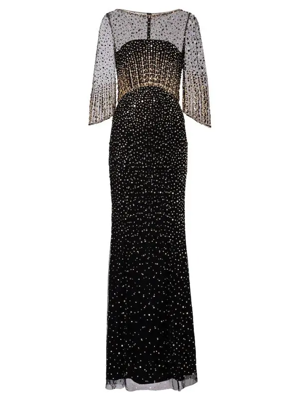 Jenny Packham Kiya Embellished Gown - Black