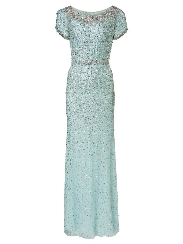 Jenny Packham Epoch Embellished Gown - Turquoise