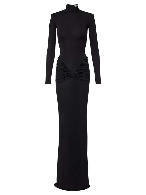 THE NEW ARRIVALS ILKYAZ OZEL Darja Ruched Gown - Black