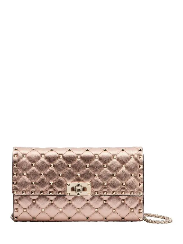 Valentino Garavani Rockstud Spike Leather Shoulder Bag - Pink