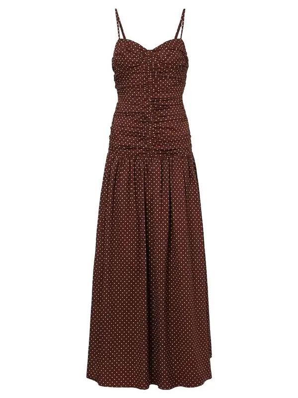 Posse Edie Polka-dot Maxi Dress - Brown