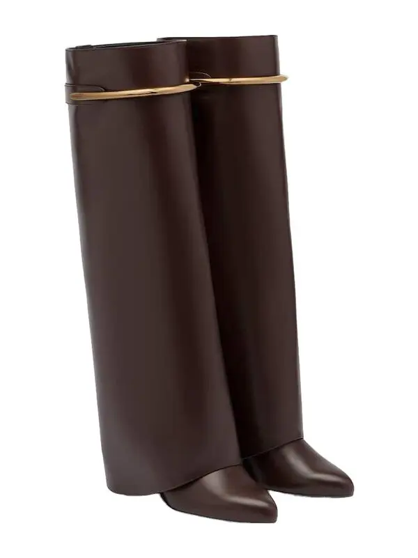 Givenchy Shark 95 Leather Knee-high Boots - Brown