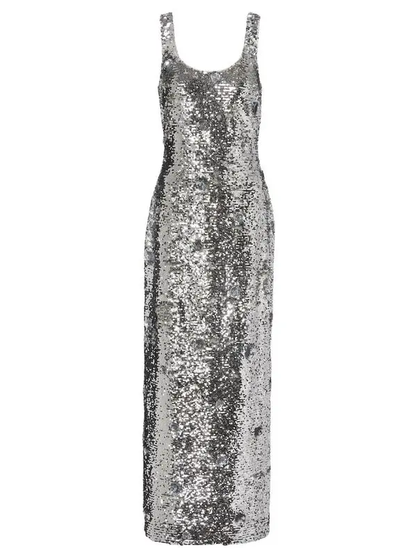 Simkhai Bex Embellished Gown - Silver