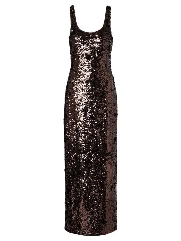 Simkhai Bex Embellished Gown - Brown