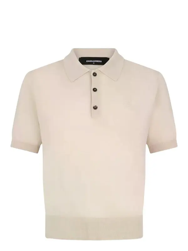 Dsquared2 Button-fastening Knit Polo Shirt - Neutrals