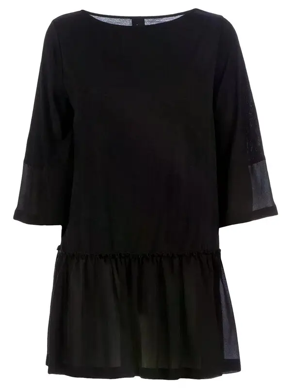 Twisty Parallel Universe Flared Dress - Black