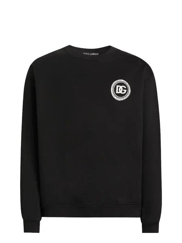Dolce & Gabbana Round Neck Cotton Sweater - Black