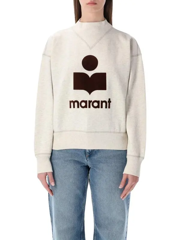 Isabel Marant Moby Cotton Sweatshirt - Ecru Brown