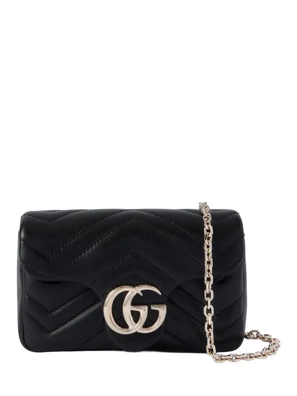 Gucci Gg Marmont Mini Matelassé Leather Shoulder Bag - Black