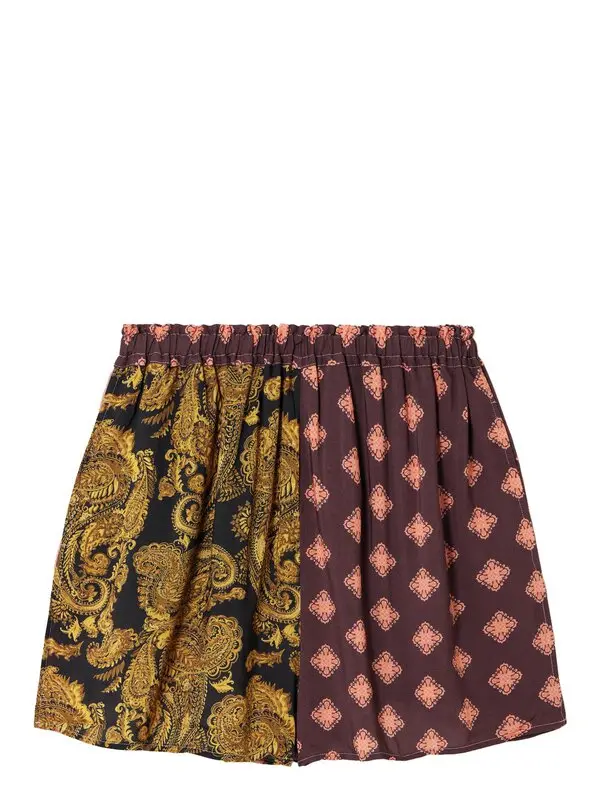 DONDE ESTEBAN Estrellitas Printed Crepe Shorts - Brown