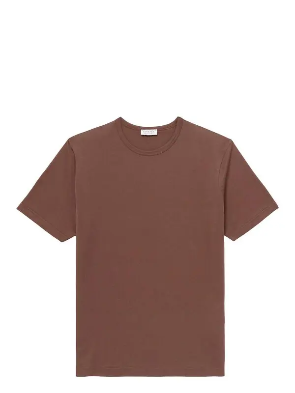 Sunspel Slim-fit Cotton-jersey T-shirt - Brown