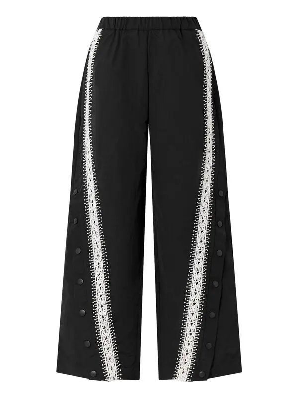 Sea Alberta Embellished Shell Track Pants - Black