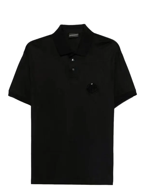 Emporio Armani Logo-patch Polo Shirt - Black