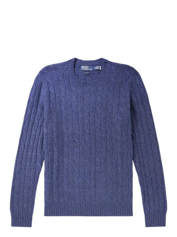 Ralph Lauren Cable-knit Cashmere Sweater - Blue