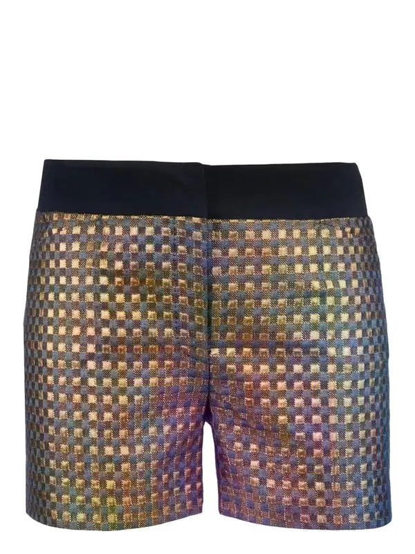 Giles Checked Shorts - Metallic